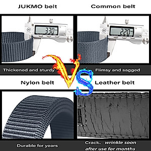 JUKMO Ratchet Belt for Men, Nylon Web Tactical Belt with Automatic Slide Buckle, Adjustable Trim to Fit (Blue, For Waist 20"-40" (Length 47"))