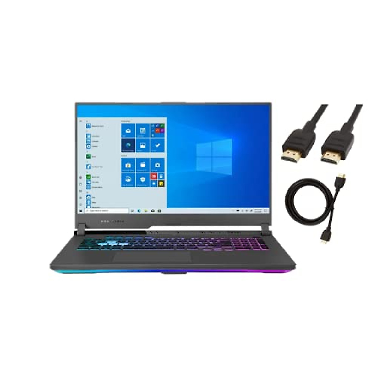 Asus ROG Strix G17 17.3" 144Hz IPS FHD Gaming Laptop | AMD Ryzen 7 4800H | NVIDIA GeForce RTX 3060 | 16GB DDR4 | 512GB SSD | RGB Backlit Keyboard | Windows 10 | Whit HDMI Cable Bundle