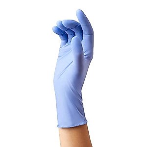 Medline FitGuard Select Powder-Free Nitrile Violet Blue Exam Gloves with Textured Fingertips, Size Medium, Box of 250