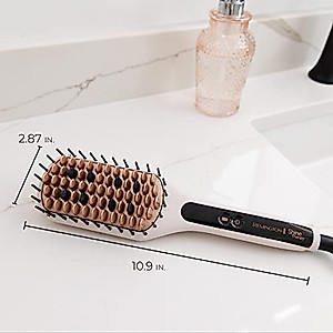 REMINGTON SHINE THERAPY Argan Oil & Keratin Infused Straightening Brush / Heated Styling Brush / Paddle Brush