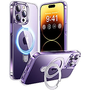 CASEKOO Magnetic Clear Designed for iPhone 14 Pro Max Case with Invisible Stand [Compatible with MagSafe] [Non Yellowing] Shockproof Protective for Women Men Phone Cases 6.7 Inch 2022, Clear