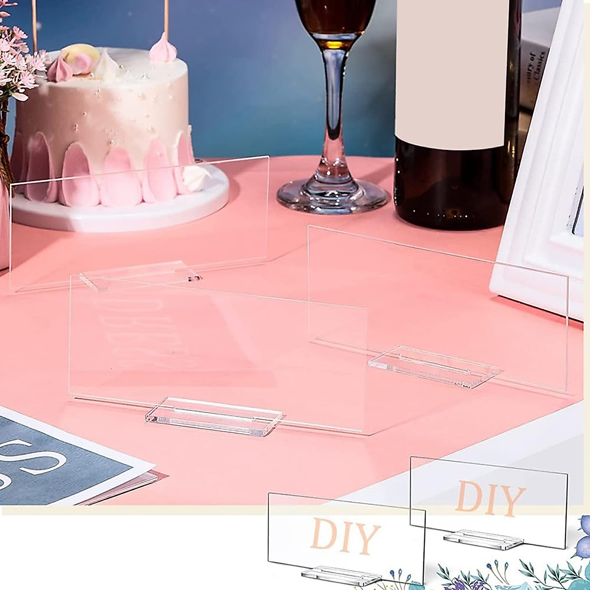 Soaying 20Sets Acrylic Sign Acrylic Table Signs with Stand, Blanks Acrylic Table Numbers for Wedding and Food & Beverage Decor