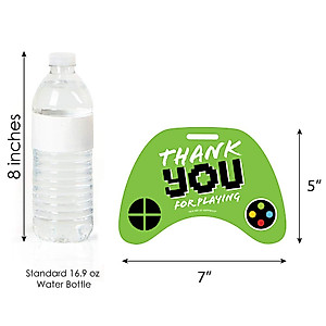 Big Dot of Happiness Game Zone - Shaped - Pixel Video Game or Birthday Party Thank You Note Cards with Envelopes - Set of 12