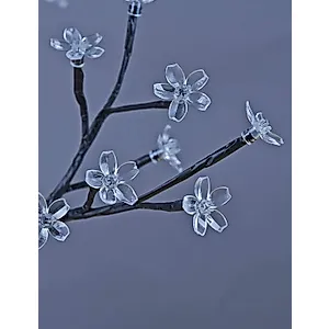 LIGHTSHARE 18 Inch Cherry Blossom Bonsai Tree, 48 LED Lights, 24V UL Listed Adapter Included, Metal Base, Warm White Lights, Ideal as Night Lights, Home Gift Idea