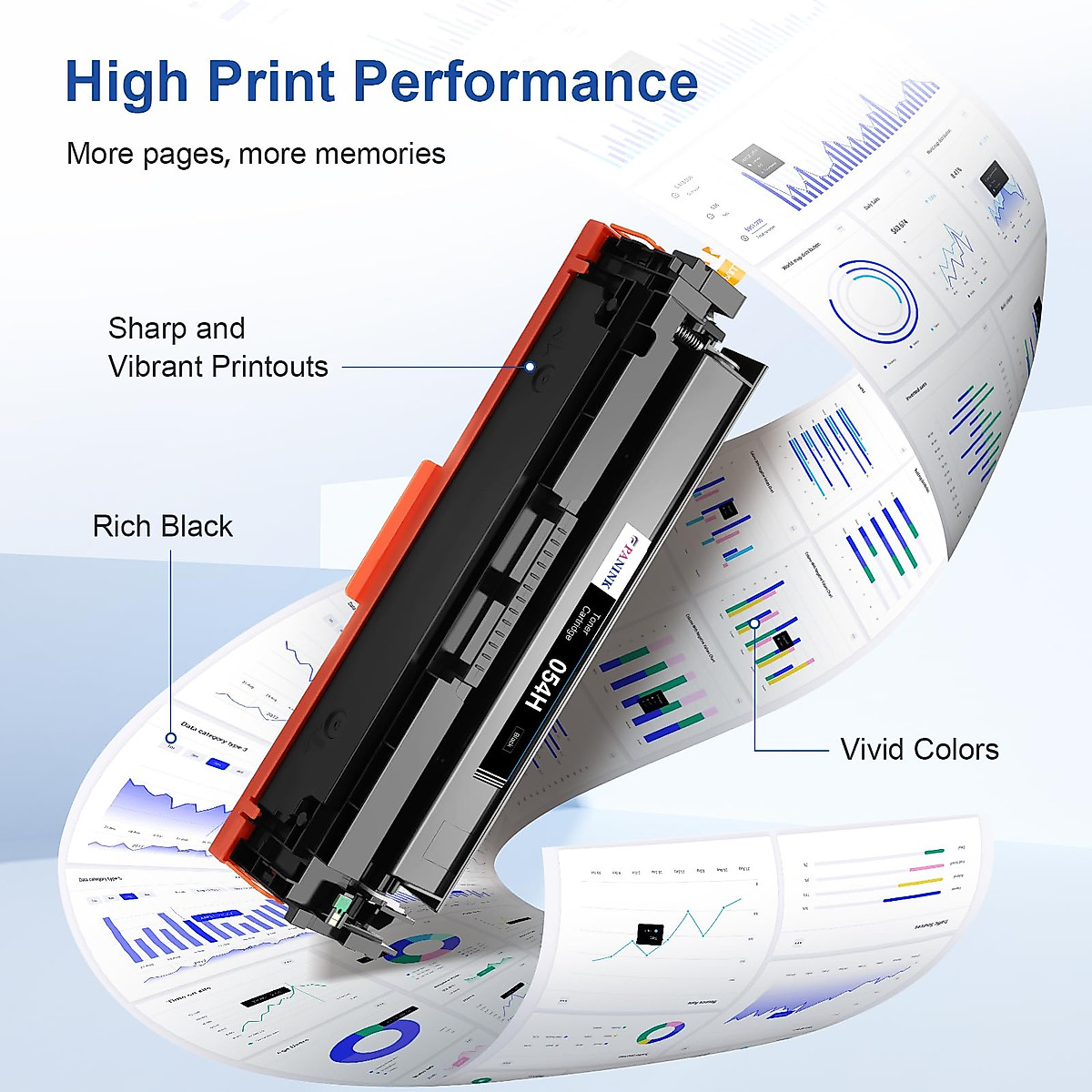 PANINK Compatible 054H High Yield Toner Cartridges Replacement for Canon 054 054H CRG-054 Toner Cartridge Set for Color ImageClass MF644Cdw MF642Cdw MF640C LBP622Cdw LBP620 Printer Ink (4 Pack)