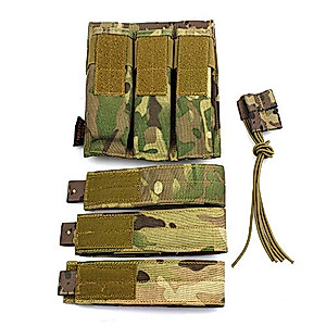 ROCOTACTICAL Tactical Molle Magazine Pouch, Open Top, Kriss Tactical Triple Mag Pouch, Molle Triple Tactical Mag Pouch (CP Multicam)