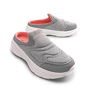 DREAM PAIRS Gym Shoes for Women, Slip on Arch Support Tennis Shoe - Breathable Knitted Jogging Yoga Workout Sport Nurse Walking Dog Platform Sneakers, Light Grey, Size 7.5 SDWS2312W