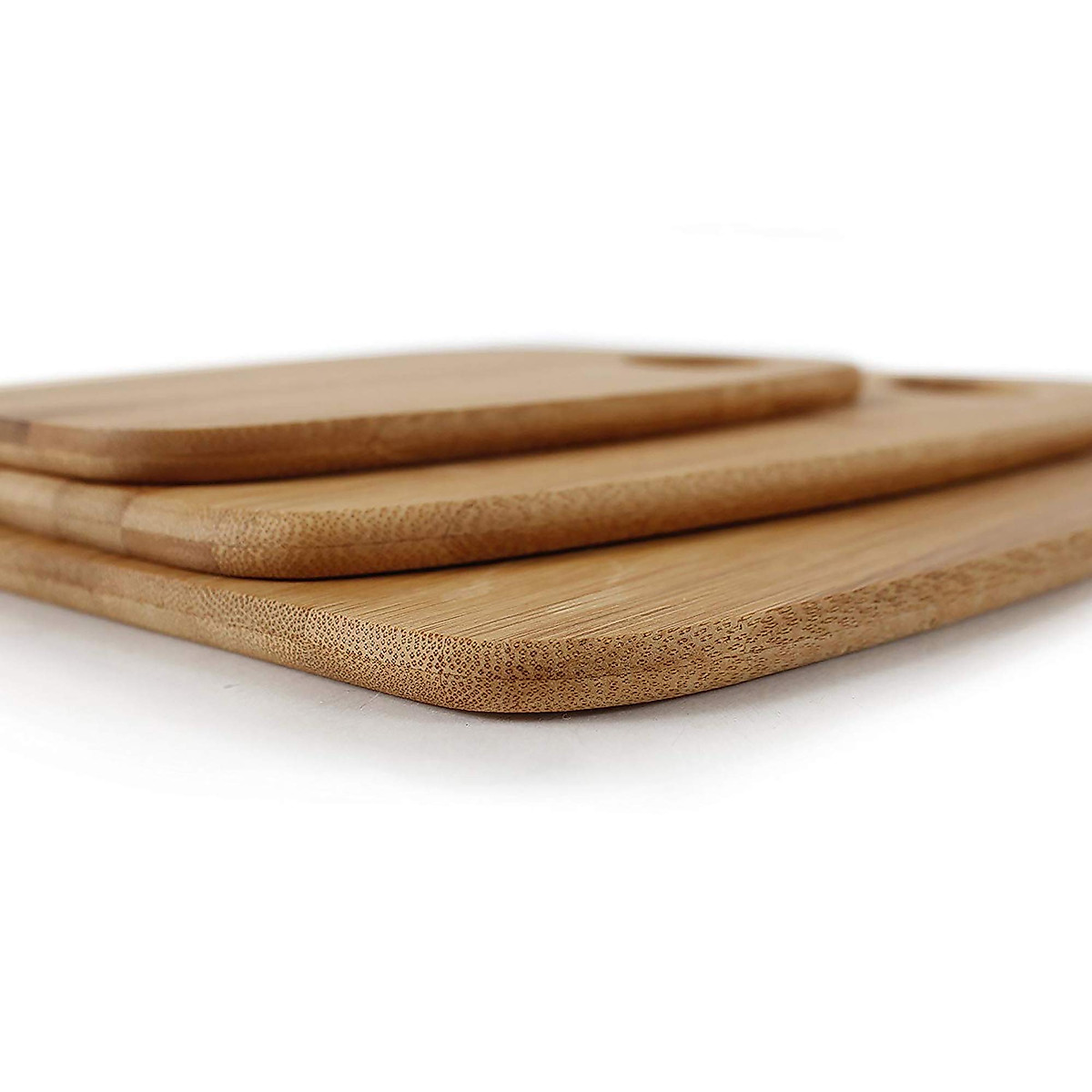 (Set of 12) 12"x9" Round Edge Bulk Plain Bamboo Cutting Board | For Customized Engraving Gifts | Wholesale Premium Bamboo Board (With Handle)