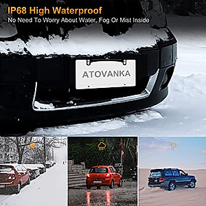 ATOVANKA Backup Camera Rear View License Plate Reverse Camera Universal for Pickup Truck Car SUV, AHD/CVBS Switchable,160° Wide View Angel with Multiple Mount Brackets, Perfect Night Vision