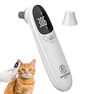 Generic Pet Thermometers - Vet Tech Thermometers, Waterproof Accurate Fever Detection Device, Pet Supplies Veterinary Thermometers, High-Precision, Double Mode Design for Pigs, Cows, white