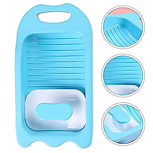 Cabilock Plastic Washboard Basin Non- Slip Washing Washboard Plastic Home Laundry Washboard Mini Washboard for Kids Shirts