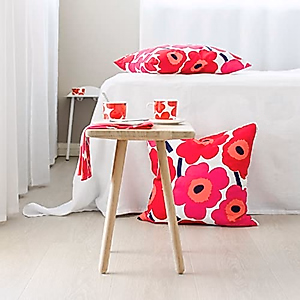 Marimekko - Queen Comforter Set, Cotton Bedding with Matching Shams, Lightweight Home Decor for All Seasons (Unikko Red, Queen)