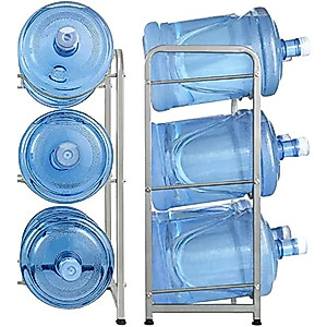 3-Tier Water Jug Holder Rack Water Cooler Jug Rack 5 Gallon Water Bottle Holder Detachable Heavy-Duty Dispenser Organizer for Home Kitchen Office Save Spacer (3-Tier)
