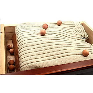 Wahdawn Natural Aromatic Cedar Balls for Clothes Storage, Fresh Scent Cedar Blocks Closets & Drawers Shoe Deodorizer Car Air Freshener (80 Pieces)