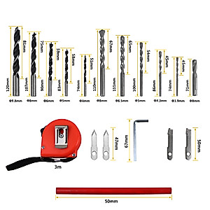 Lunarlipes Adjustable Hole Saw Cutter Kit 1-5/8" to 8" (40-200mm) Twin Blade Hole Saw with ABS Dust Shield for Making recessed Lights, Speaker Holes or Ventilation Holes