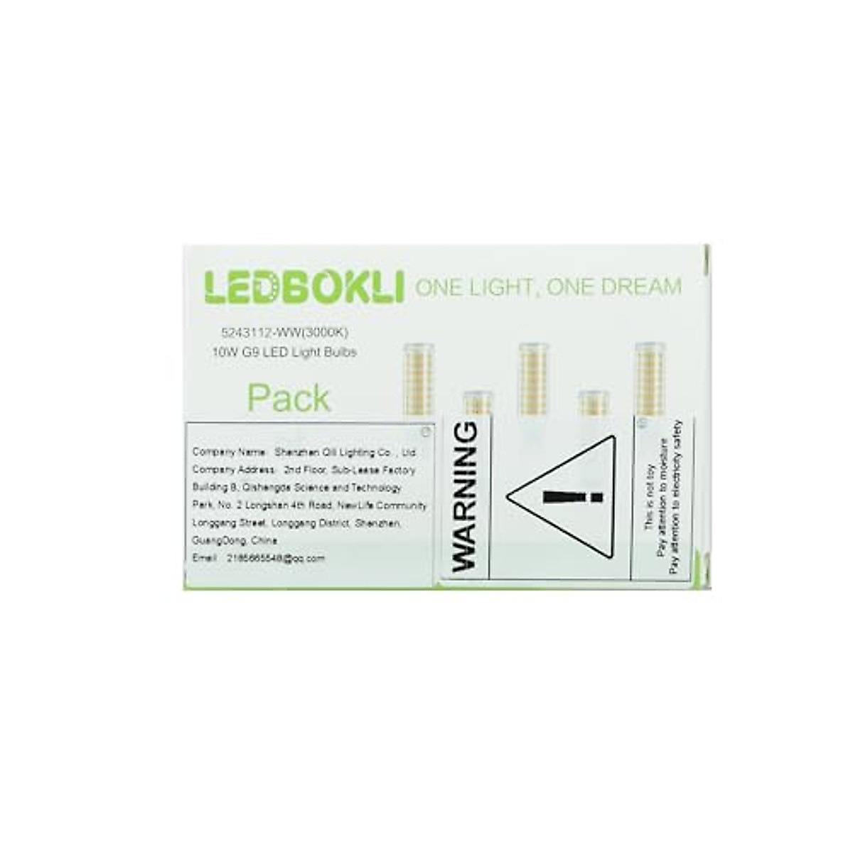 LEDBOKLI 10W Dimmable G9 LED Light Bulb, Equivalent 80 Watt Incandescent Light Bulbs,Warm White 3000K G9 LED Lamp, G9 Base Chandelier Light Bulbs, 900LM, Energy Saving, Non Flicker, 5-Pack