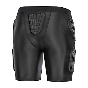 DGXINJUN Youth Kids Padded Compression Short Hip Portector 5 Pads Football Girdle