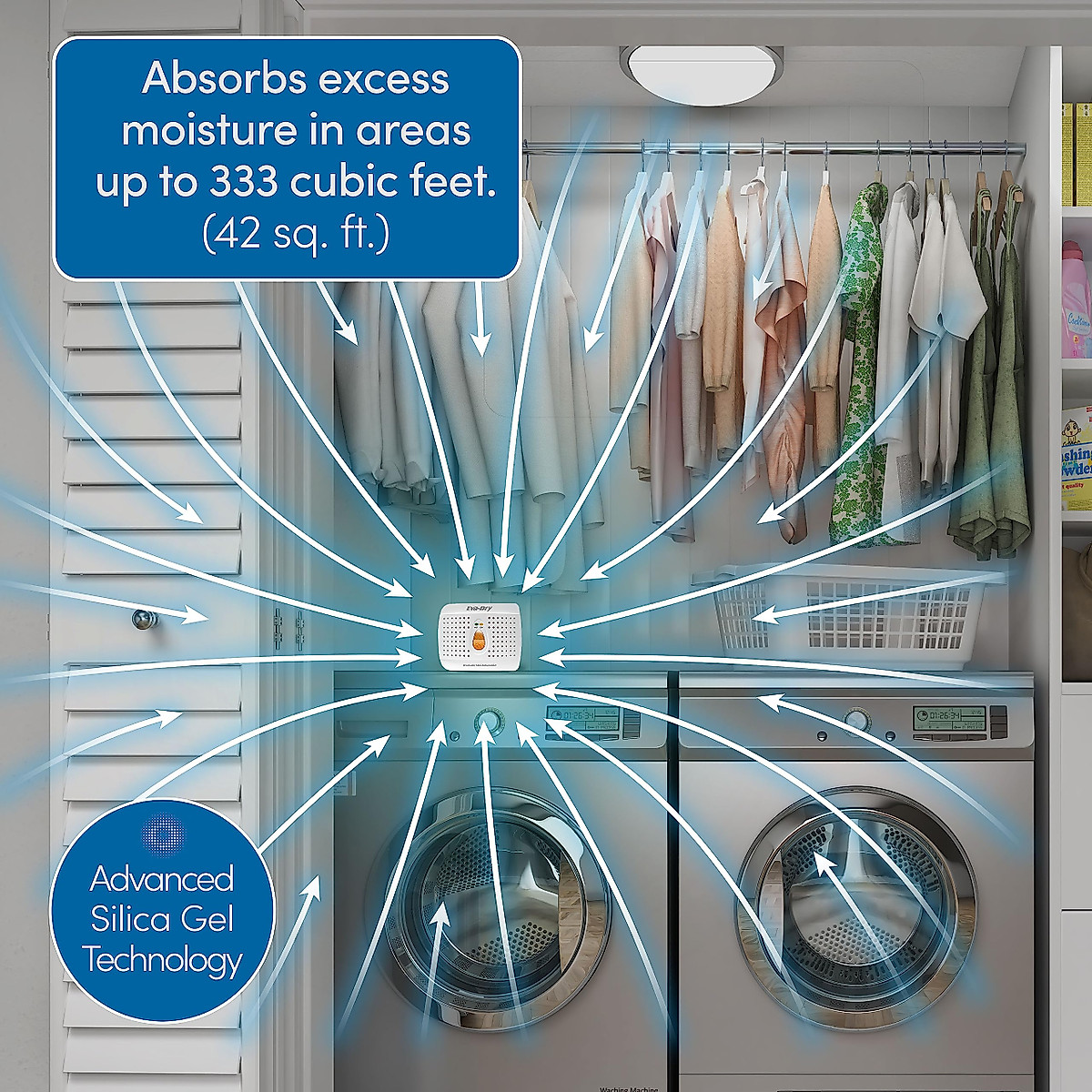 Eva-dry E-333 Renewable dehumidifier, Pack of 1, White Sand