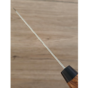 TIGERBEETLE SKD11 Triple Clamp Steel 7.5 Inch Santoku Knife SKD11 Japanese Steel Chef Knife for Home Kitchen and Dining Room (Ebonbonbony + African Flower Pear Wood)