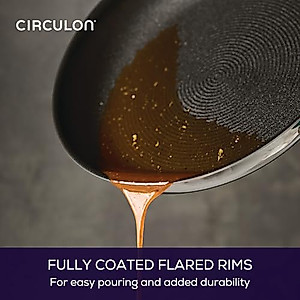 Circulon C1 Series Clad Stainless Steel with ScratchDefense Technology Cookware Nonstick Induction Frying Pan/Skillet with Lid, Metal Utensil Safe, 12.5 Inch Fry Pan - Polished Stainless Steel