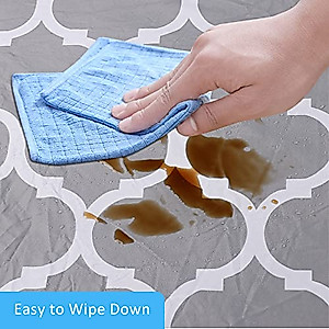 Vinyl Picnic Table Cover and Bench Covers Fitted Tablecloth,4lb Double Flannel Backing Elastic Edge Waterproof Wipeable Plastic Tabel Cover Vinyl Tablecloth for Indoor Outdoor Parties 3pcs - 72*30 in