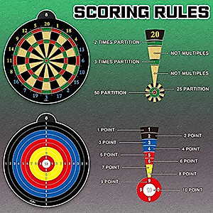 Magnetic Dart Board - 12pcs Magnetic Darts (Red Green Yellow) - Excellent Indoor Game and Party Games - Magnetic Dart Board Toys Gifts for 5 6 7 8 9 10 11 12 Year Old Boy Kids
