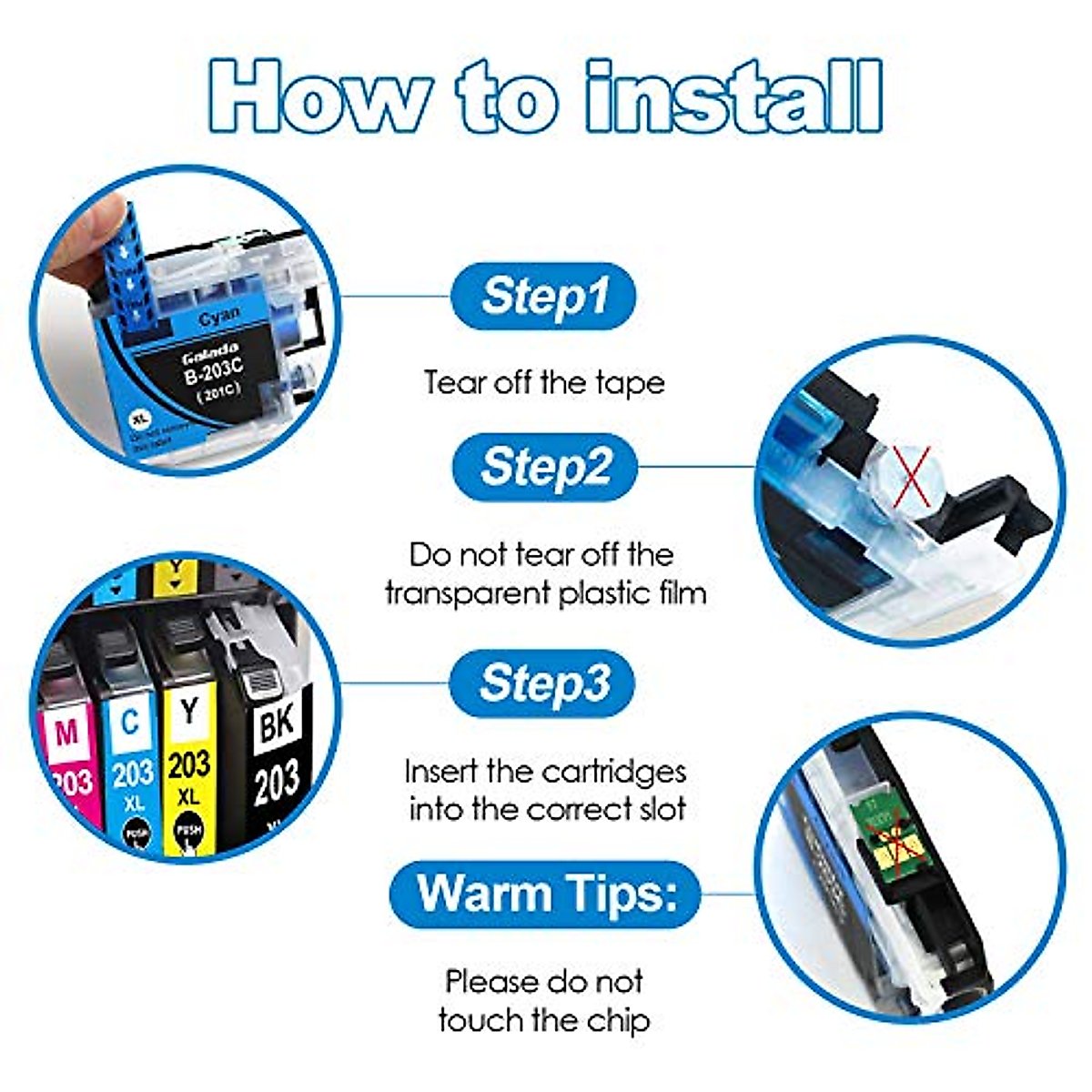 GALADA Compatible Ink Cartridge Replacement for Brother LC201 LC203 XL LC203XL for MFC J480DW MFC J485DW MFC J880DW MFC J460DW MFC J4620DW MFC J4420DW MFC J5520DW MFC J680DW Printer 10 Pack