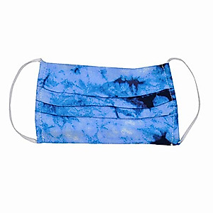 Missli 5Pcs Cloth Face Bandanas, Reusable Washable Cotton Protective Mouth Covering, Fashion Tie Dye Print Cotton Fabric for Men and Women (A)