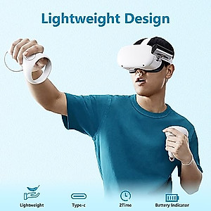 WUKUR 4800mAh Battery Pack Compatible with Oculus/Meta Quest 2 and Quest, Elite Strap, Portable Power Bank for Oculus Quest 2 Accessories