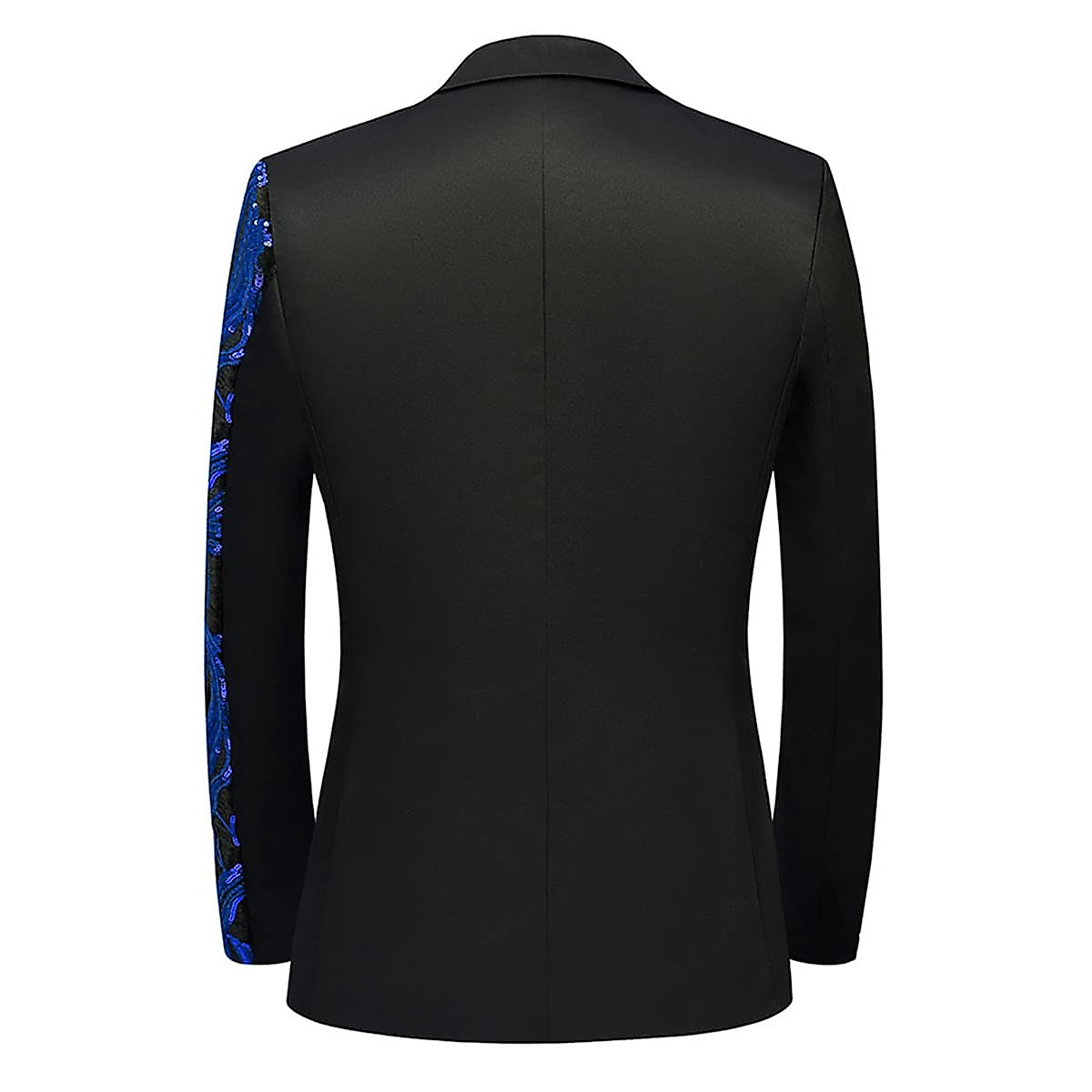 Men Black Sequin Shiny Prom Suit Jacket One Button Slim Fit Sport Coats and Blazers Tuxedo for Wedding Banquet