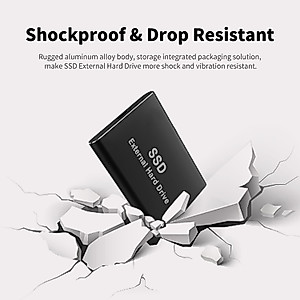 2TB External Hard Drive SSD，Portable External Solid State Drive 2TB-Reading Speeds up to 500Mb/s，USB 3.1 Type C SSD Compatible with Desktops,Laptops,PC, XS Windows
