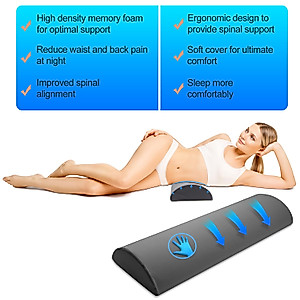 Lumbar Support Pillow for Sleeping Memory Foam Pillow for Back Pain Relief,Side, Back,Legs,Stomach Sleepers,Waist Support Cushion Pregnant Woman Hip Knee Spine Alignment Sciatic Nerve (Large Size)