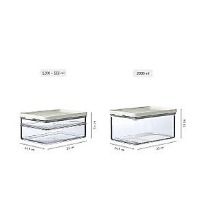 Mepal - Breakfast Fridge Container Duo Omnia – 2-Layer Fridge Box for Storing Cold Cuts & Cheese - Stackable Refrigerator Boxes - Kitchen Storage & Organization - 500 ml & 1200 ml - Nordic Green