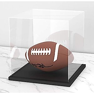 HEMYLU Display Case with Black Velvet Base, Simple Self-Assembly Clear Acrylic Display Box with Lid, 11 Inch Cube Countertop Box for Collectibles, Home Organization (11x11x11 inch)
