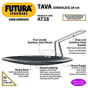 Hawkins-Futura Hard Anodized Concave Griddle Tava, 11-Inch Diameter