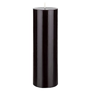 Mega Candles 1 pc Unscented Black Round Pillar Candle, Hand Poured Premium Wax Candles 3 Inch x 9 Inch, Home Décor, Wedding Receptions, Baby Showers, Birthdays, Celebrations, Party Favors & More