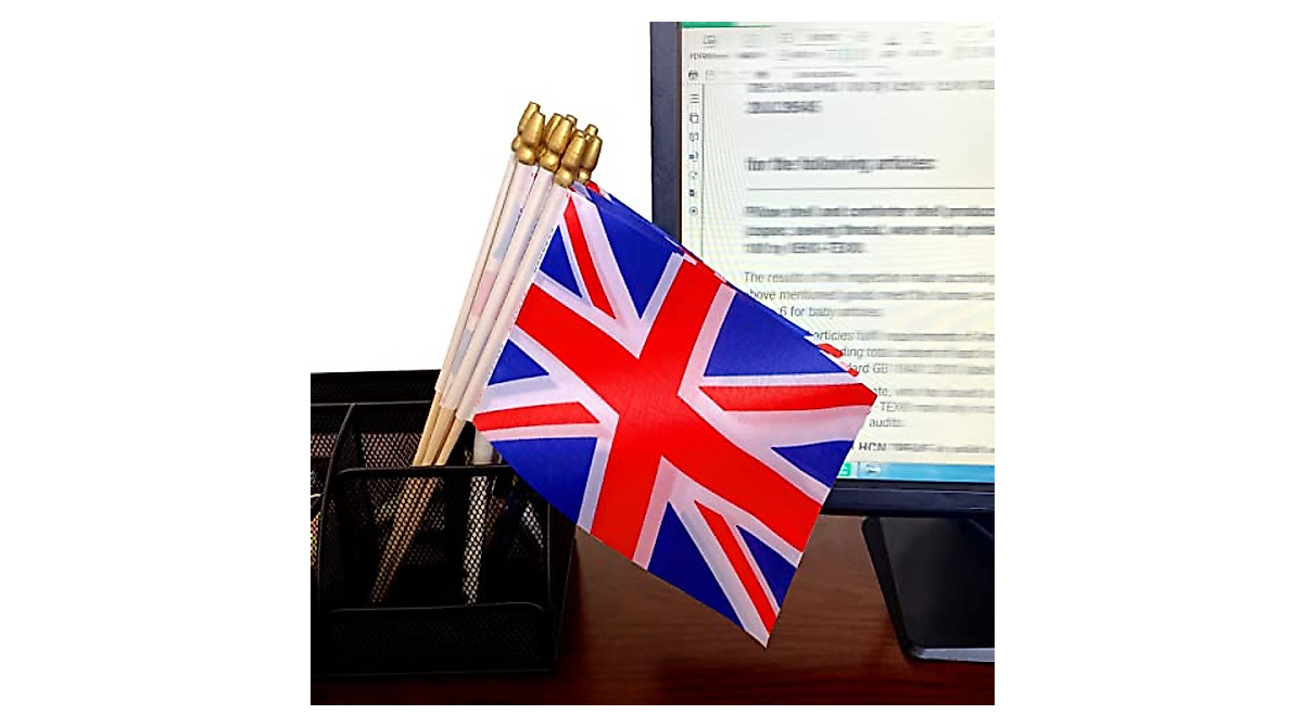 UK Flag Pack - 12 Handheld British Flags for Parades & Parties