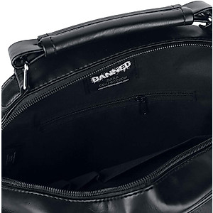 Lost Queen Pentagram Handbag Round - Gothic Crossbody Purse - Black Faux Leather Bag