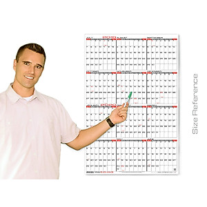 JJH Planners - Paper - 24" x 36" Large Academic 2024-2025 Wall Calendar - Vertical 12 Month Yearly Annual Planner (P-24-25v-24x36)