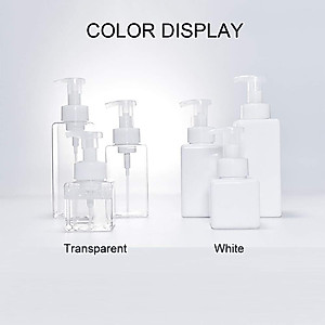 Soap Dispenser Pump Square Clear Foaming Bottle Liquid Soap Whipped Mousse Points Bottling Shampoo Lotion Shower Gel Foam Pump Bottles Ending 250/450/650ML Hand Lotion Bottle ( Color : 650ml black )