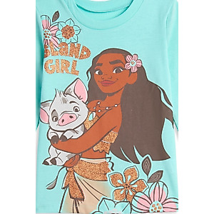 Disney Moana Infant Baby Girls 2 Pack T-Shirts White/Blue 18 Months