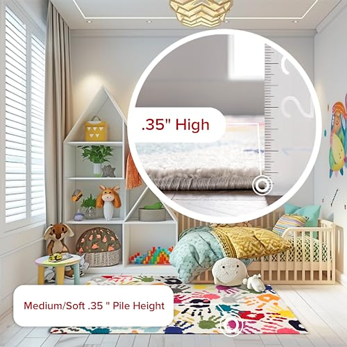 nuLOOM Pinkie Handprint Kids Area Rug, 4x6, Multi