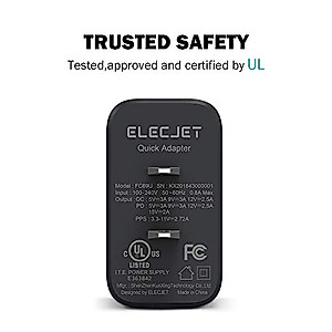 30W USB C Super Fast Charger, ELECJET Super Fast Charging Block for Galaxy Note 10 Plus/Note 20 Ultra/S20 Ultra 5G/S21/A70/A71/A80/A90 5G/Z fold 2 5g/M31s/Tab S7 Plus, UL Listed Wall Charger