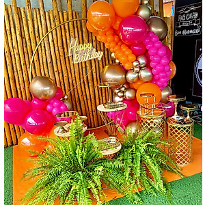 Birthday Balloons For Women Garland Kit Arch Burnt Orange Hot Pink And Gold For Party Decoration