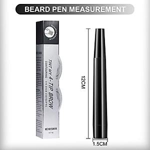 2 Pieces Microblading Eyebrow Pencil Beard Pencil Filler with a Micro-fork Tip Seamless Beard Filler Black Natural Finish Beard Pencil for Enhancing Beard, Moustache, Eyebrows Color and Shape