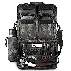 AlcyoneusD Tactical Briefcase,17.3 Inch Military Laptop Messenger Bag Shoulder Crossbody Bag Handbag for Men (17.3''Black Camouflage)