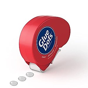 Glue Dots Permanent Dot N' Go Craft Dispenser with 200 (.375 Inch) Adhesive Dots (04484), red