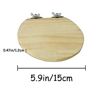 Hamiledyi 4 Pcs Natural Wood Hamster Stand Platform Rat Activity Playground Chinchilla Cage Accessories with Stainless Steel Washers for Bird, Parrot, Mouse, Gerbil and Dwarf