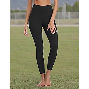 Colorfulkoala Women's Buttery Soft High Waisted Yoga Pants 7/8 Length Leggings (S, Black)