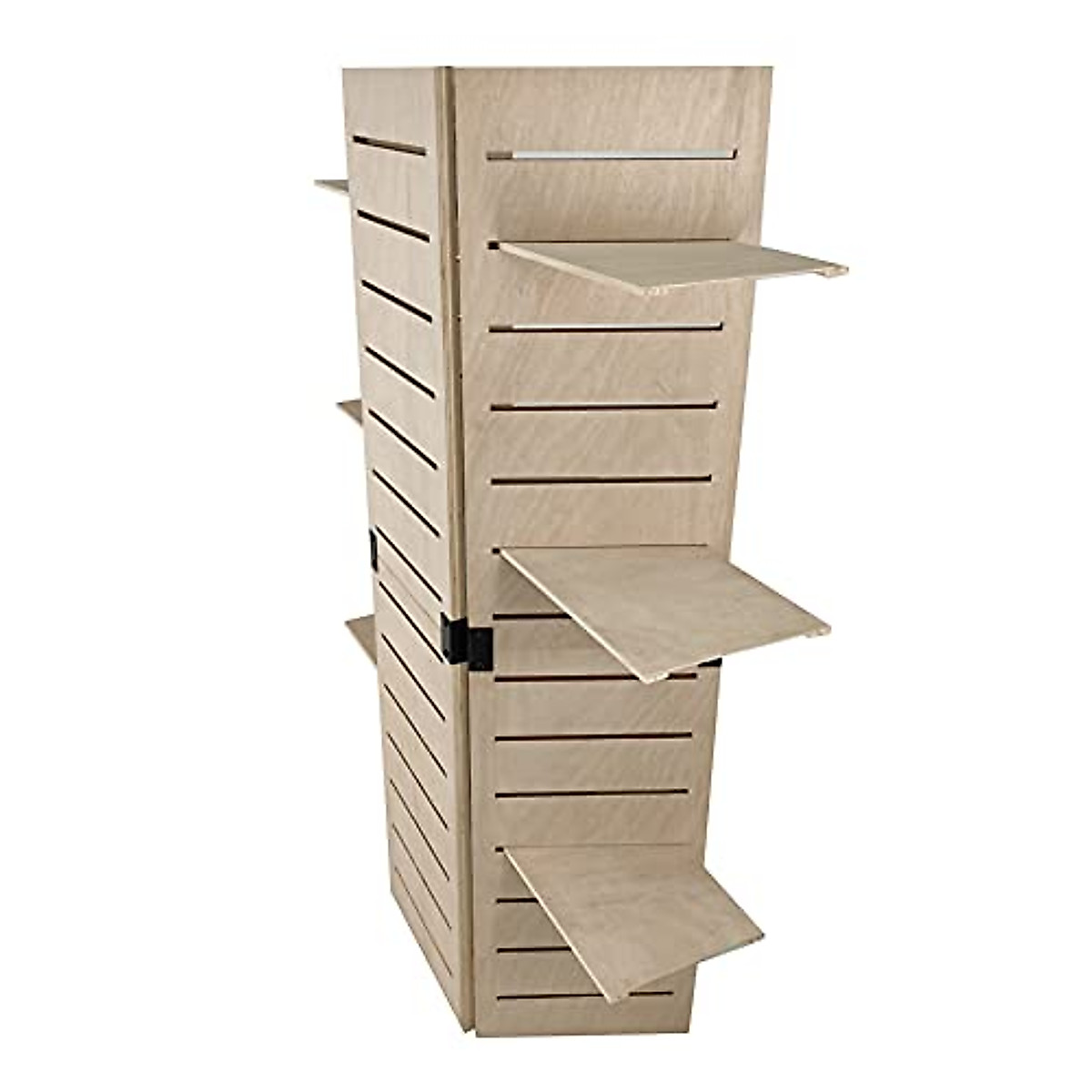 FixtureDisplays® 48.0" x 59.5" x 14.5" Wooden Retail Shelving Unit w/ 3 Shelves, Folding Panels - Pine Wood 19404NEW-NPF
